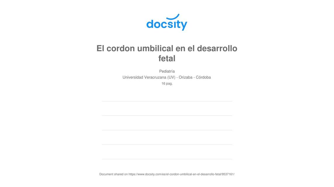 docsity el cordon umbilical en el desarrollo fetal | Kevin | uDocz