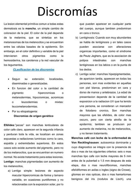 Discromias | Montserrat Mateos | uDocz