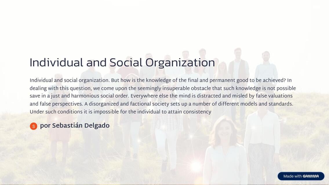 Individual and Social Organization 1 | Sebastián | uDocz