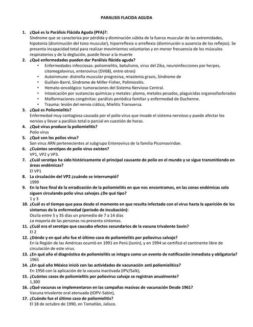 PARALISIS FLACIDA AGUDA | ClaudiaLga | uDocz