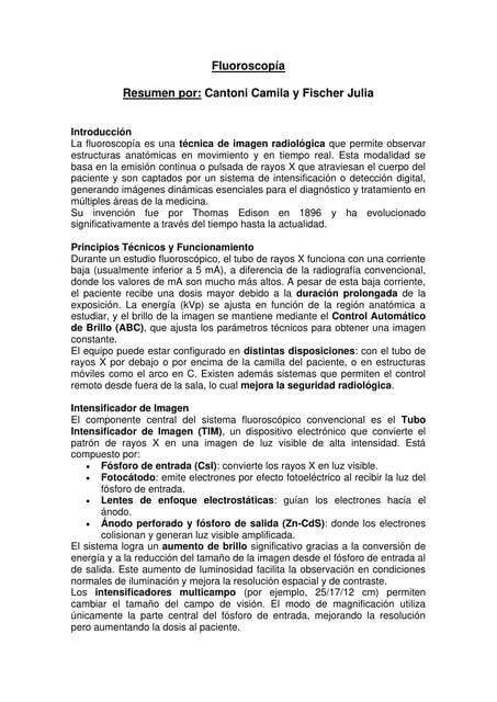 Fluoroscopía FISCHER CANTONI | cami | uDocz