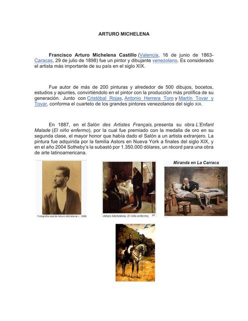 ARTURO MICHELENA Y BATALLA DE CARABOBO | Darwin | uDocz