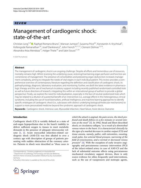 Management ofcardiogenic shock state of the art | Dr. Luis Tomas | uDocz