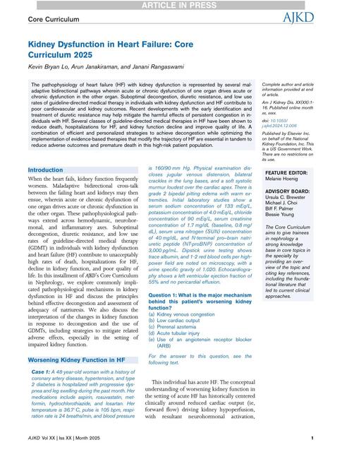 Kidney Dysfunction in Heart Failure Core Curriculu | Dr. Luis Tomas | uDocz