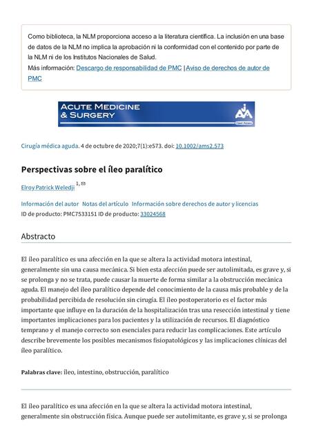 Flashcards de Perspectivas sobre el íleo paralítico PMC | Por JOHN | uDocz