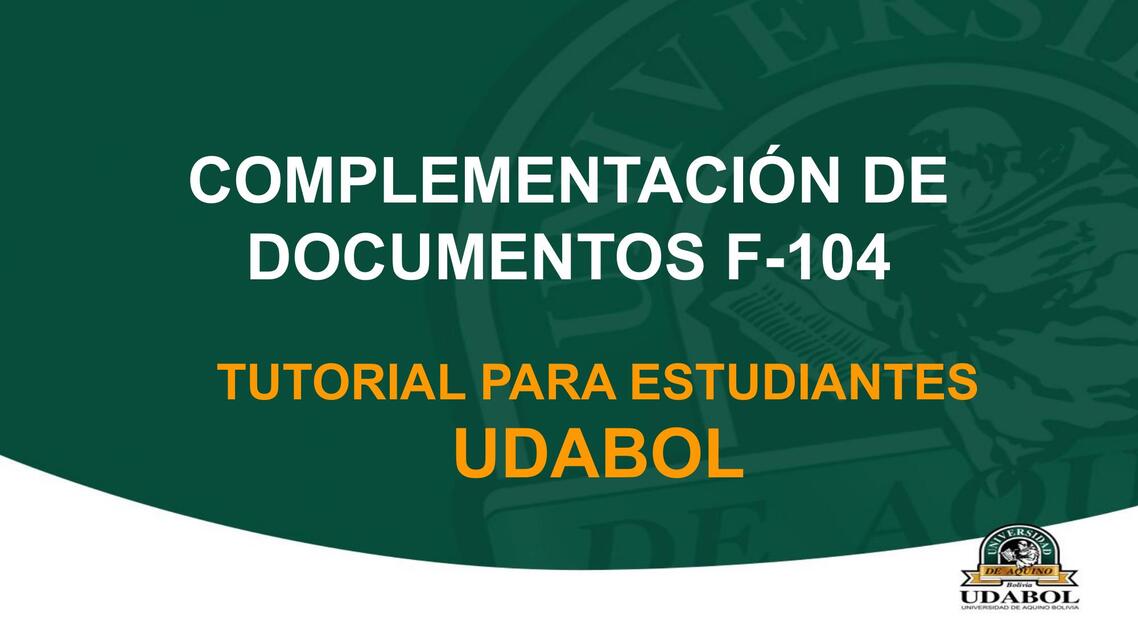 Ver 2 COMPLEMENTACIÓN DE DOCUMENTOS F 104 PARA EST | Mauro Jesus | uDocz