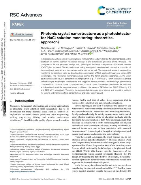 Fotodetector de NaCl solución | José Gilberto Chapa Fernández | uDocz