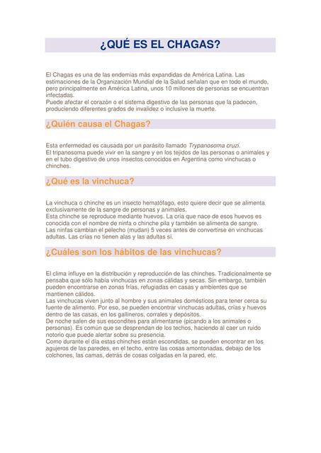 QUÉ ES EL CHAGAS | Agustina | uDocz