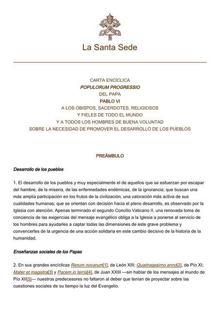 POPULORUM PROGRESSIO | Nayeli | uDocz