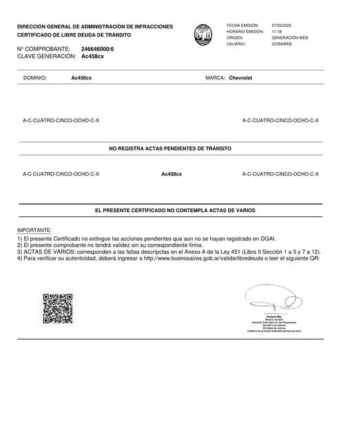 Comprobante libre deuda 1 | Emmanuel&xiomara | uDocz