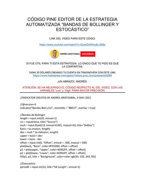 CÓDIGO PINE EDITOR DE LA ESTRATEGIA AUTOMATIZADA | juan manuel | uDocz