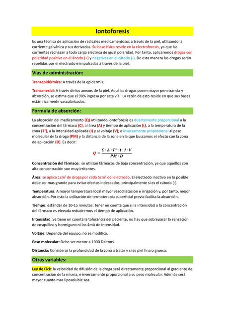 Iontoforesis | Franco Ezequiel L | uDocz
