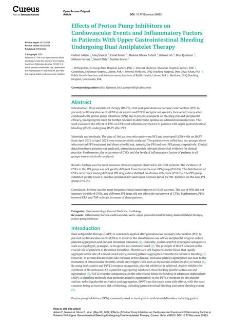 Effects of Proton Pump Inhibitors onCardiovascular Events and ...