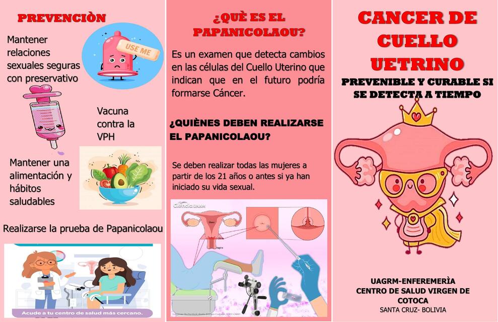 TRIPTICO Cancer de Cuello Uterino | Jhakelin Huallpa | uDocz