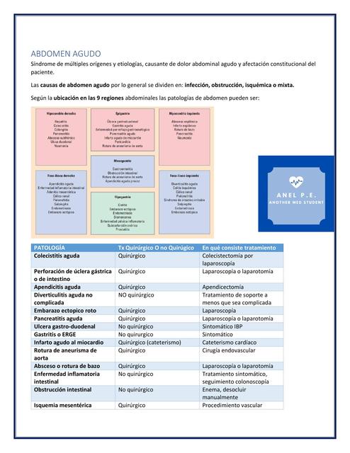 Abdomen agudo etiología | Anel P.E. | uDocz