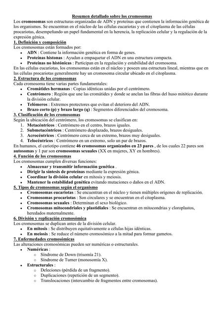 2 1 RESUMEN DE CROMOSOMAS | Camilo | uDocz