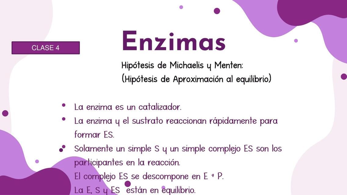 ENZIMA CLASE 4 | Bio Notes | uDocz