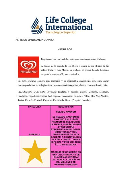 MATRIZ BCG ALFREDO MANOBANDA CLAVIJO | alfredo manobanda | uDocz