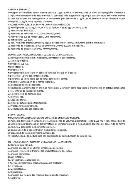Anemia y embarazo | RoseMedScience ( Rose Mary Favier ) | uDocz