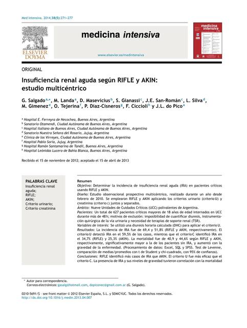 Clasificacion IRA por RIFLE y AKIN | Mario | uDocz