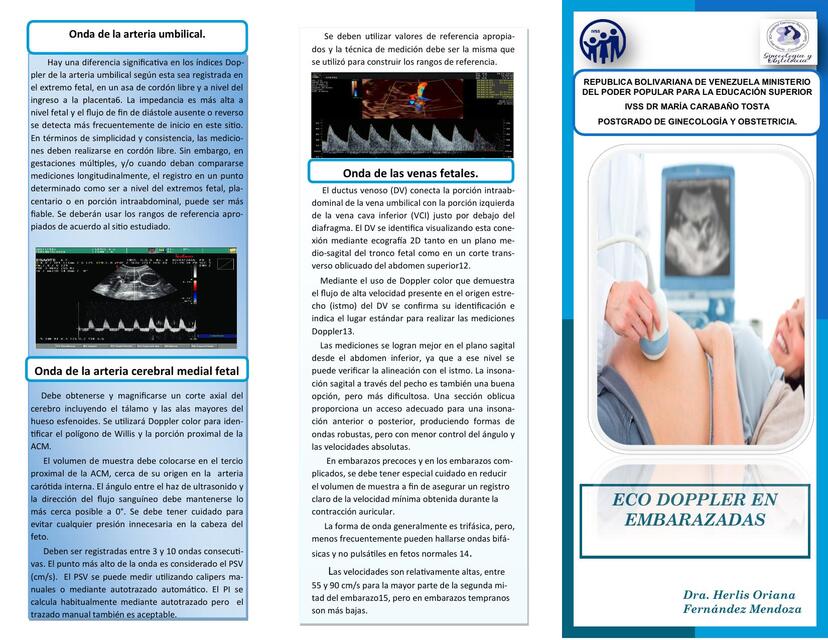 FOLLETO ECO DOOPLER EN EMBARAZADA 1 | Medi Resumenes | uDocz