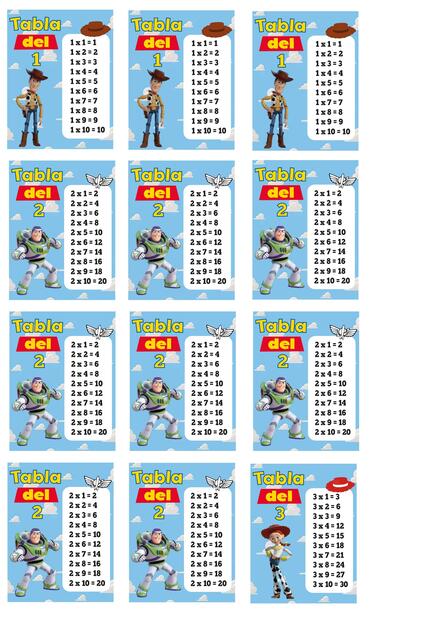 tablas de multiplicar toy story | Papeleria, imprenta y estudio Torib ...
