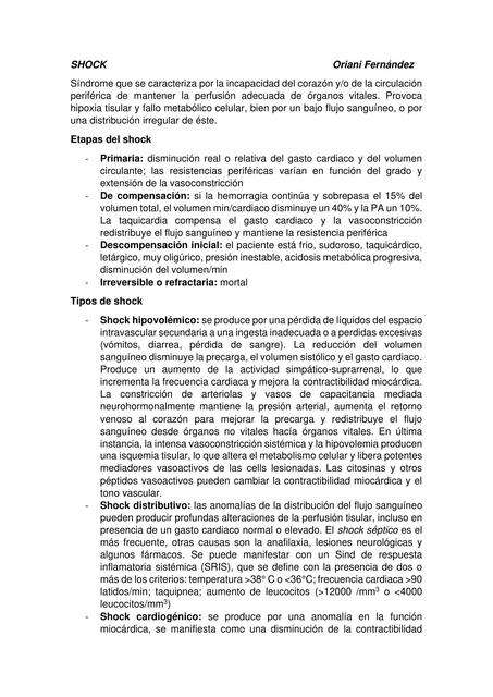 SHOCK | Medi Resumenes | uDocz