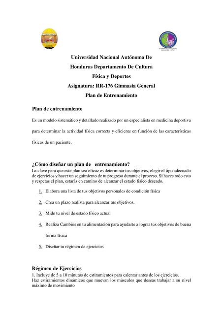 manual de plan de entrenamiento | Marlen | uDocz