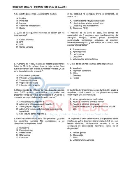 Banco ENCAPS Cuidado Integral N°4 - Qx Medic | Andrea Llanqui García | uDocz