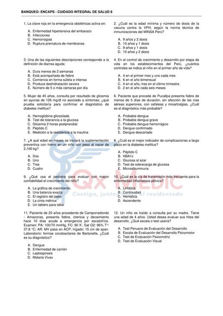 Banco ENCAPS Cuidado Integral N°8 - Qx Medic | Andrea Llanqui García | uDocz