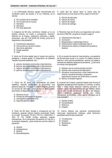 Banco ENCAPS Cuidado Integral N°7 - Qx Medic | Andrea Llanqui García | uDocz