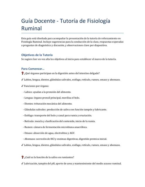 Guia Docente Tutoria Fisiologia Ruminal ACT1 | Patricia Solís | uDocz