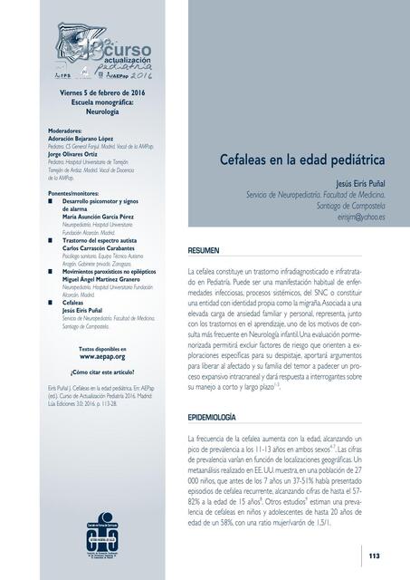 Flashcards de Cefalea en la edad pediatrica | Por David Montalván ...