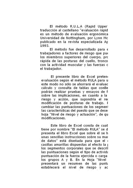 METODO RULA APLICACIÓN | Jade | uDocz