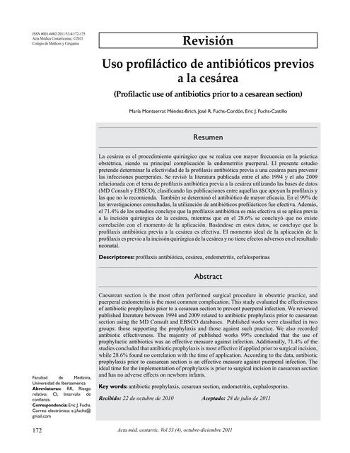 Uso profiláctico de antibióticos previos | jesus | uDocz