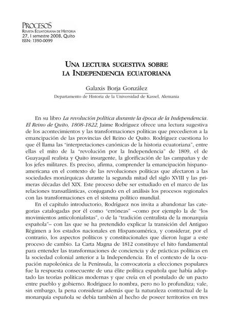 Una lectura sugestiva sobre la independe | alfredo manobanda | uDocz