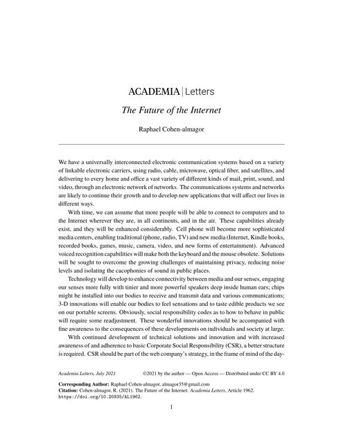 The Future of the Internet | alfredo manobanda | uDocz