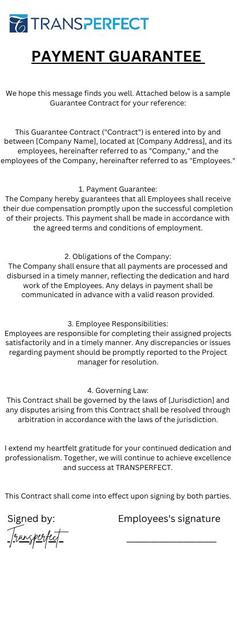 PAYMENT GUARANTEE | alfredo manobanda | uDocz