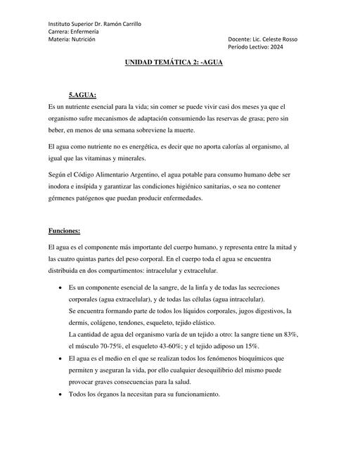 UNIDAD TEMÁTICA 2 Teoría Agua | ALDANA | uDocz