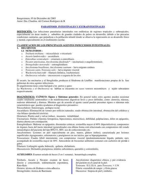 Parasitosis | Lili | uDocz