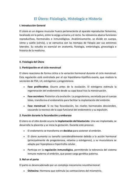 El útero Fisiología Histología E Historia Medicina Mundial Udocz