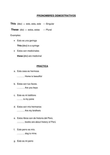 Flashcards de 8 clases pronombres demostrativos | Por Jassi | uDocz