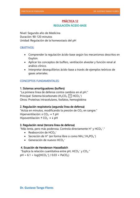 PRÁCTICA 12 REGULACION ACIDO BASE 2 | Marcelo | uDocz