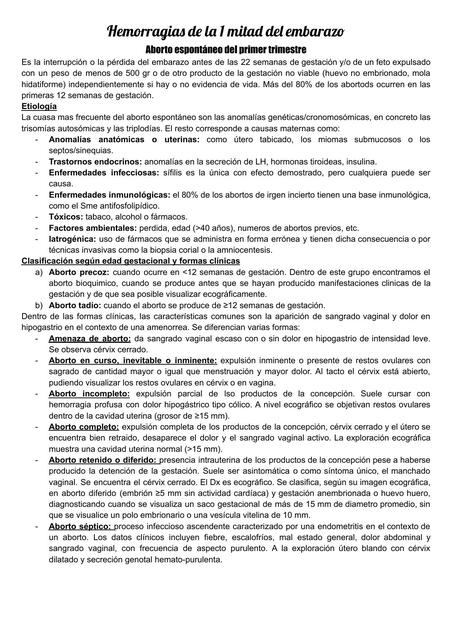 Hemorragias de la 1 mitad del embarazo sofi | sofia lifschitz | uDocz