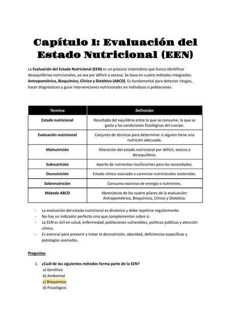 EVALUACIÓN DEL ESTADO NUTRICIONAL CAP 1 | Nutri_byVale | uDocz