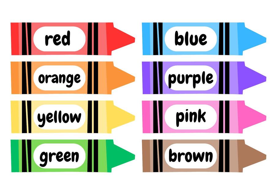 Flashcards - Small Crayon Colors | María | uDocz