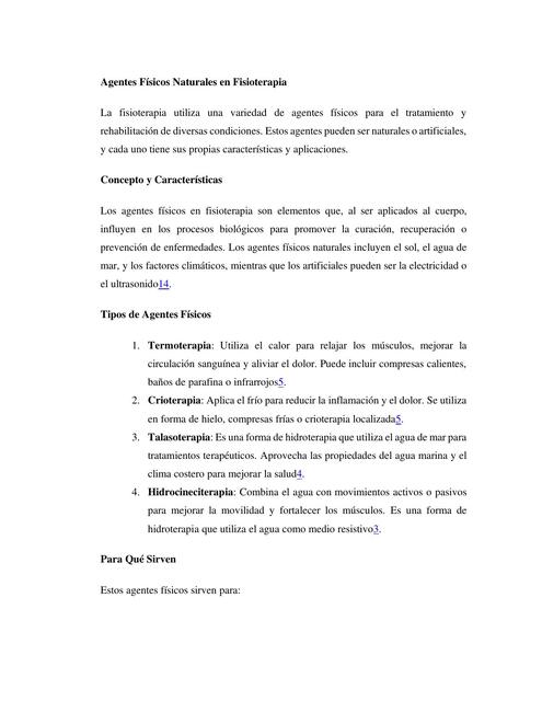 Agentes Físicos Naturales en Fisioterapia | Carol Milano | uDocz