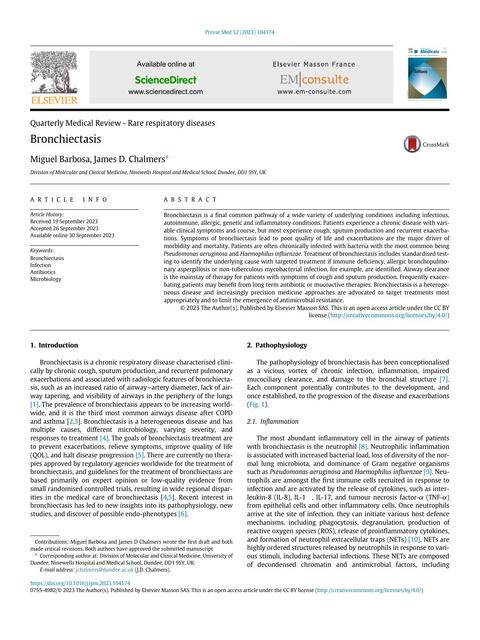 Bronchiectasis | cristian | uDocz