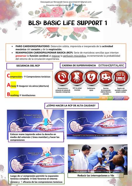 Soporte vital básico RCP primeros auxilios | Monserrath Garcia | uDocz Soporte vital básico RCP primeros auxilios | Monserrath Garcia | uDocz