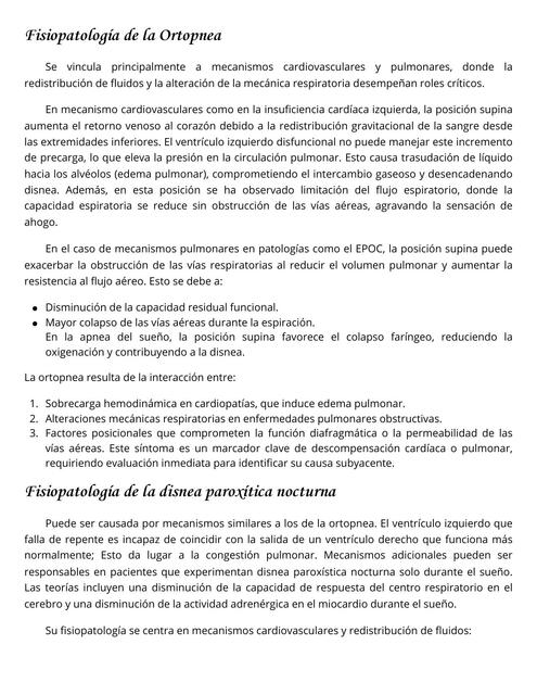 Ortopnea, disnea paroxística nocturna e hipertensión venocapilar ...